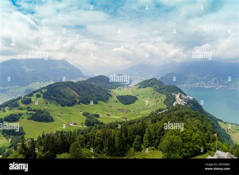 Aerial View Of Burgenstock On Lucerne Lake Burgenstock Switzerland