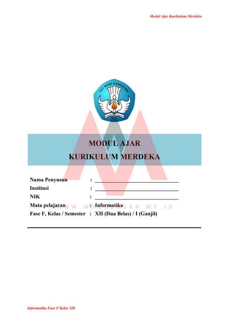 Modul Ajar Informatika Kelas 12 Kurikulum Merdeka Pdf