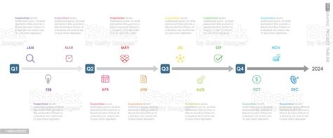 프로젝트 타임라인 비즈니스를 위한 인포그래픽 템플릿입니다 12 개월 현대 타임 라인 다이어그램 달력 프레젠테이션 벡터 인포 그래픽 개념에 대한 스톡 벡터 아트 및 기타