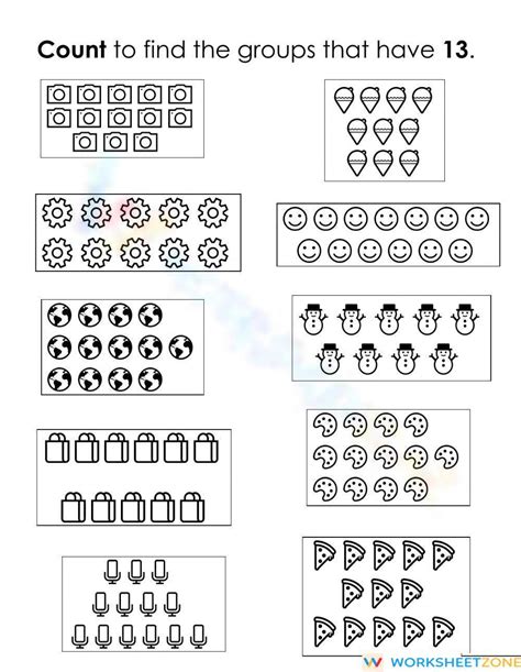 Counting To 13 Worksheet