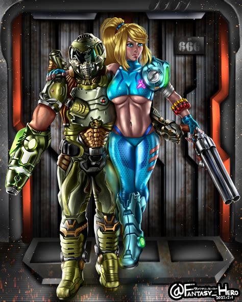 Rule 34 1boy 1girls Arm Cannon Armor Asymmetrical Clothes Athletic