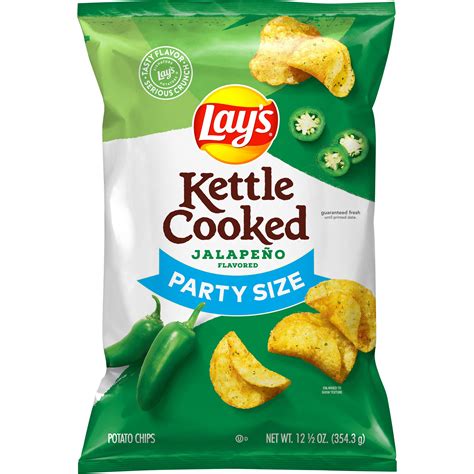 Lays Kettle Cooked Jalapeno Flavored Potato Chips 125 Oz Bag