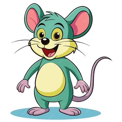 Premium Vector A Cartoon Of A Mouse With A Yellow Belly And A White