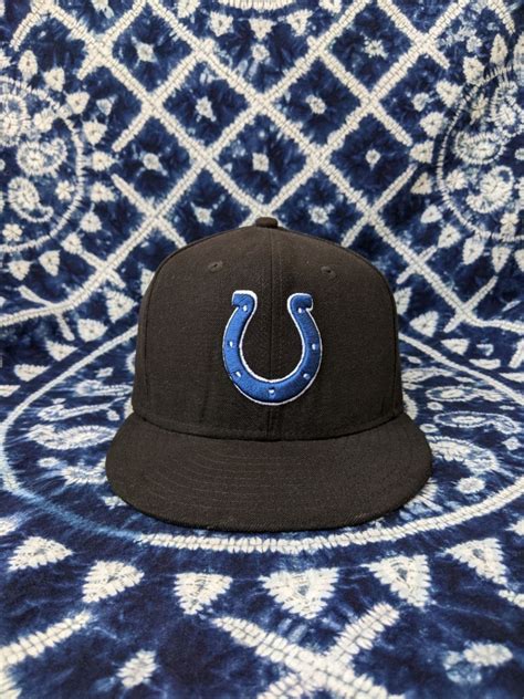 Black Indianapolis Colts Omaha New Era 59fifty Fitted Hat Mens