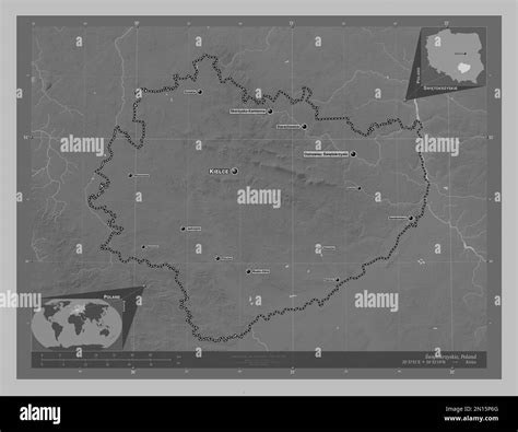 Swietokrzyskie Voivodeship Province Of Poland Grayscale Elevation Map