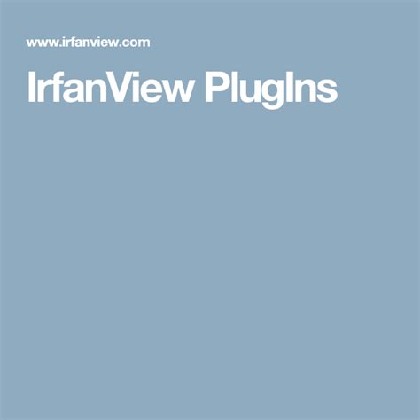 Irfanview Plugins