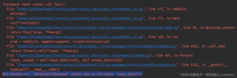 yolo5实现，运行问题 attributeerror ‘detectmultibackend‘ object has no attribute ‘input details‘ yolov5