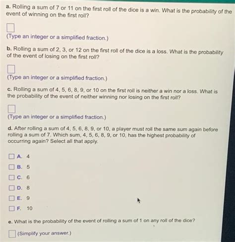 Solved This Problem Refers To A Very Popular Dice Game