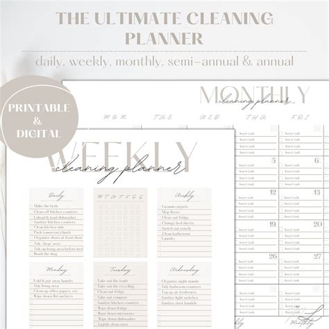 Editable Cleaning Schedule Printable Cleaning Planner Digital Cleaning