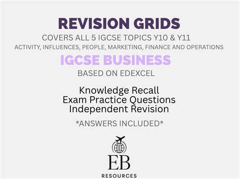 Igcse Business Revision Grids Entire Igcse Included Based On Edexcel Teaching Resources