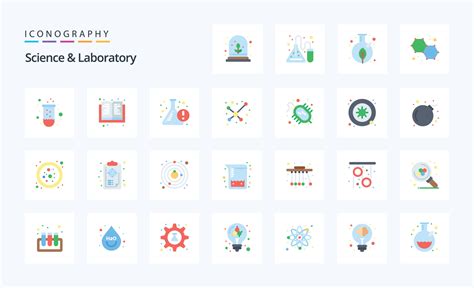 25 Science Flat Color Icon Pack 18630165 Vector Art At Vecteezy