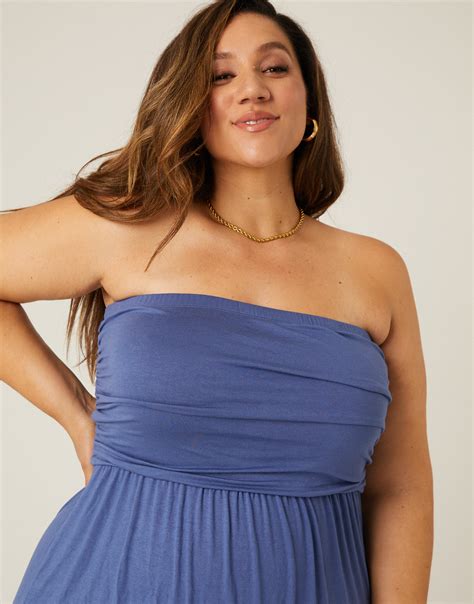 Plus Size Strapless Maxi Dress 2020ave