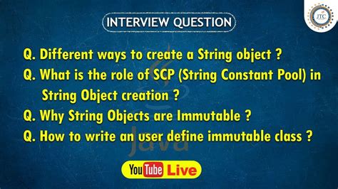 Session 28 930pm Live String Class Question In Java Java Interview Question By Jtc