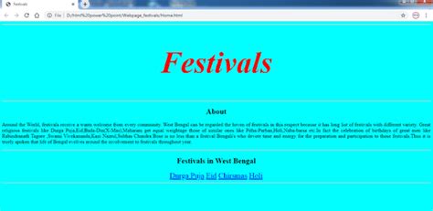 Class 12 Computer Application Html Project Download Festivals