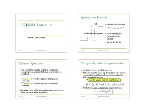 vector quantization lecture slides ece 6258 docsity