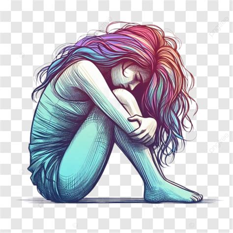 우울한 여자 슬픈 예술 바닥에 앉아 우울 슬픈 소녀 만화 그림 슬픈 우는 소녀 아동 성적 학대 Png 일러스트 및 이미지 에 대한 무료 다운로드 Pngtree