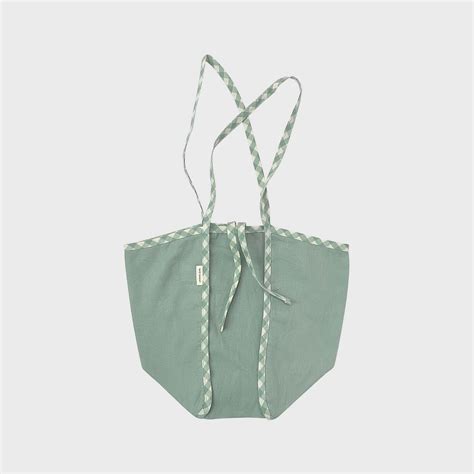 썸머 린넨 스트랩 에코 숄더백 S 민트깅엄체크 감도 깊은 취향 셀렉트샵 29cm