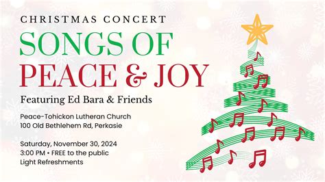Nov 30 Songs Of Peace And Joy Christmas Concert Hosted By Peace