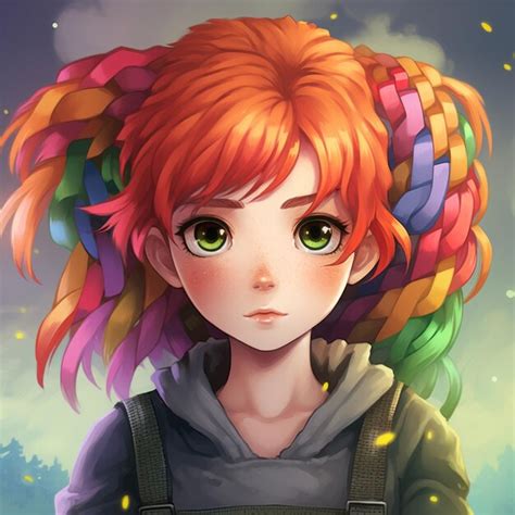 Ragazza Anime Capelli Rosa Occhi Verdi