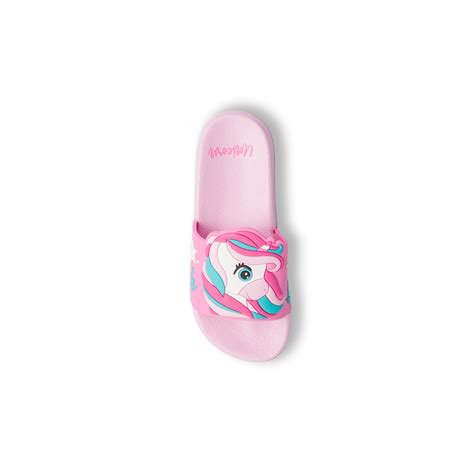 Ciabatte Da Bambina Rosa Fascia Singola Con Logo Frontale Unicorno