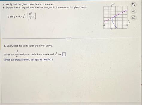 Solved A Verify That The Given Point Lies On The Curve B
