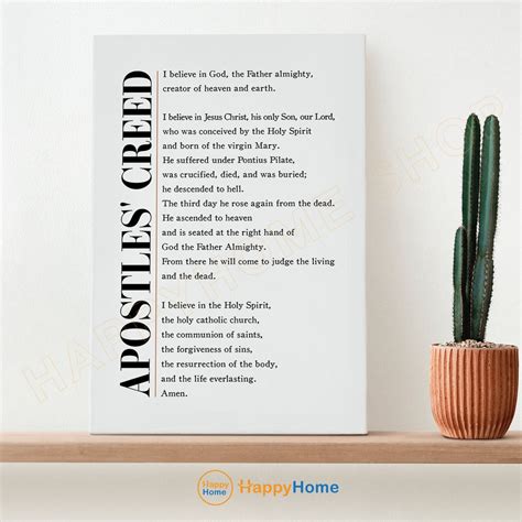 The Apostles Creed Wall Art Bible Verse Prayer Wall Art Scripture