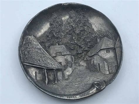 Antique Vintage Silver Plate Pin Dish Cockington Forge Torquay