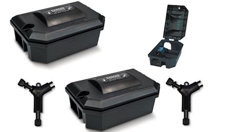 2 X Rat Bait Box Station And Key Secures Poison For Rats Mouse Mice Pest