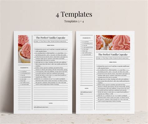 Google Docs Recipe Template Editable Recipe Binder Templates Recipe Cookbook Templates
