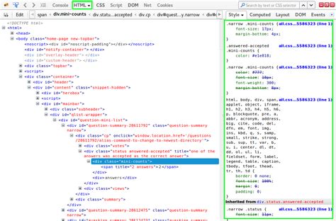Html Discovering Which Css Rule Is Responsible For The Format Of Any