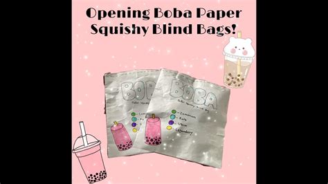 Opening Diy Boba Paper Squishy Blind Bags Youtube
