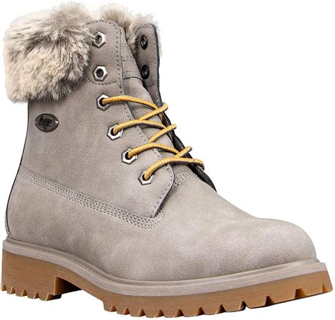 Lugz Womens Convoy Faux Fur Lace Up Boots Fashiongrey Lugz Shoes