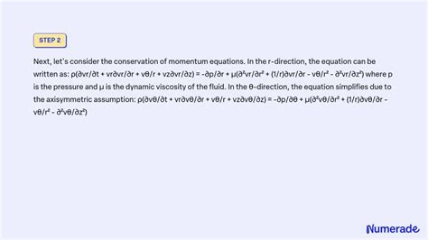 Solved Write The Navier Stokes Equations For Axisymmetric Flow In A