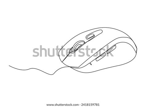 Computer Mouse Continuous One Line Drawing Stock Vector Royalty Free Shutterstock