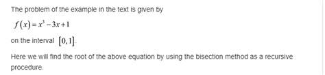 solved program the bisection method as a recursive procedure