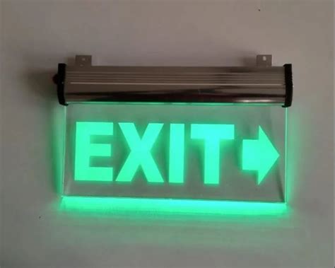 Graphics Green Industrial Exit Signs Double Side LED Model S Dimensions Mm X Mm