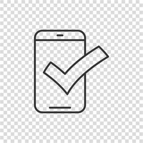 Premium Vector Phone Check Mark Icon In Flat Style Smartphone Approval Vector Illustration On