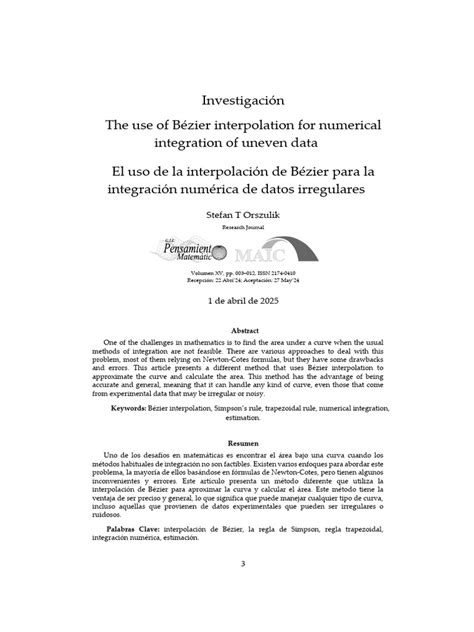 Bezier Interpolation Numerical Data Vol Xv Pdf Integral Area