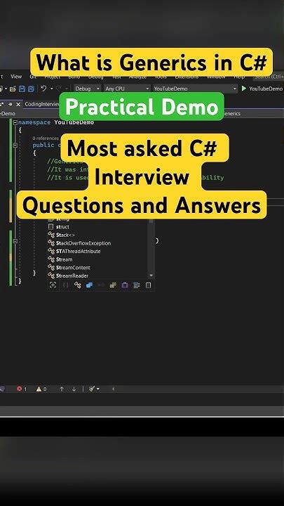 what is generics in c explained with practical demo shorts coding csharp generics youtube