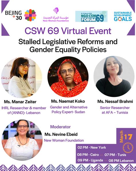 Csw 69 Virtual Event Stalled Legislative Reforms And Gender Equality