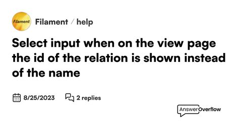 Select Input When On The View Page The Id Of The Relation Is Shown
