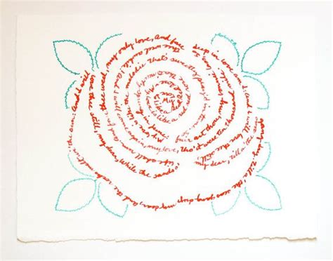 Handwritten Love Poem Pen And Ink Drawing