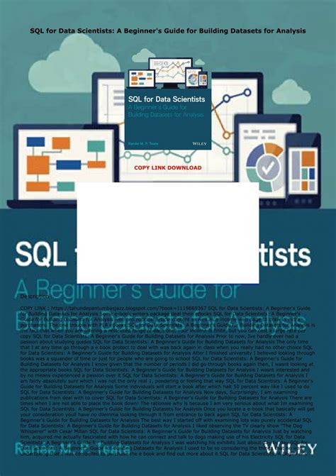 Downloadpdf Sql For Data Scientists A Beginners Guide For Building Datasets For Analysis