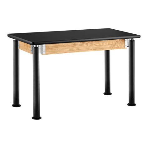 National Public Seating Signature X Height Adjustable Science Lab Table With High