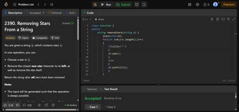 🚀 Leetcode 2390 Removing Stars From A String ⭐ Vaibhav Porwal