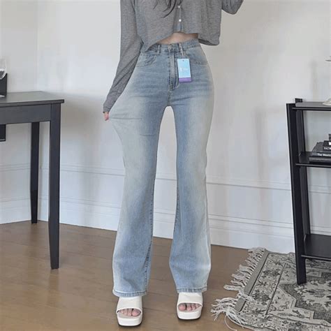 쿨원단~xl숏기본롱 릭스 세미 부츠컷 데님 팬츠 히든밴딩 하이웨스트 스판 에이블리