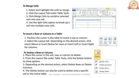 Ms Word Tables Ppt