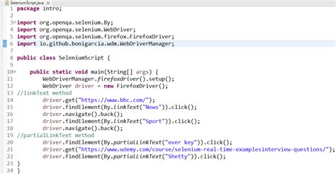 Locate Webelements Using Linktext And Partiallinktext Methods In