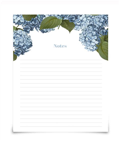 Notepad Cover Large Hydrangea Notepad Josil Paperie