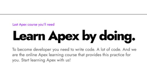 Learn Apex By Doing